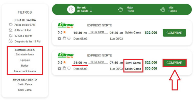 Buses Expreso Norte: Horarios, pasajes, teléfono y reservas 【2024】