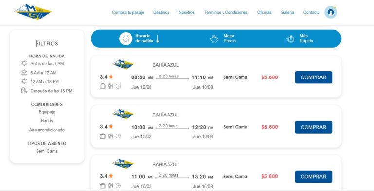 Buses Bahía Azul: Horarios, pasajes, teléfono y reservas 【2026】